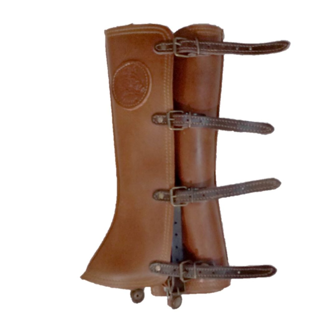 Polaina piel artesanal, con cuatro hebillas o velcro