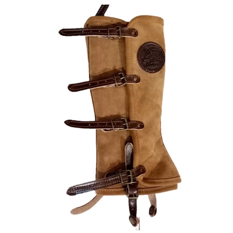 Polaina piel artesanal, con cuatro hebillas o velcro