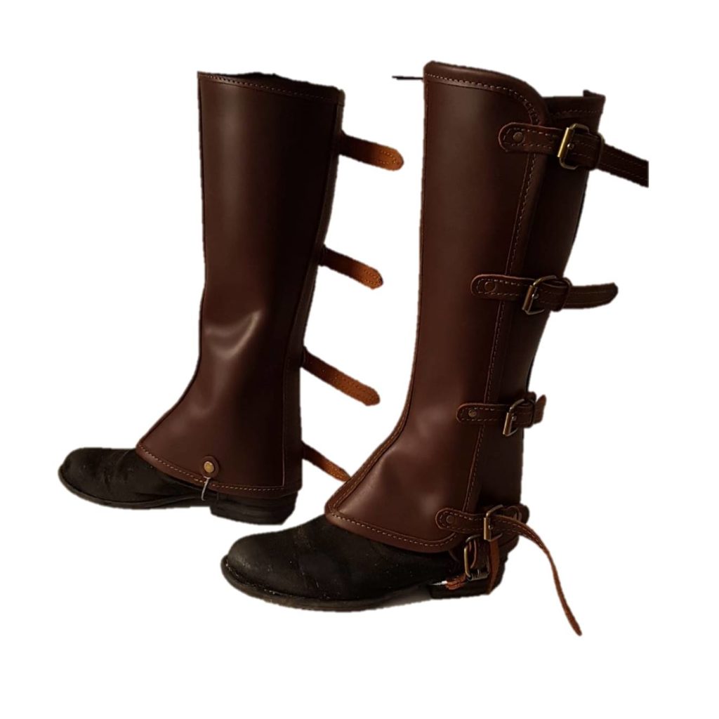 Polaina piel artesanal, con cuatro hebillas o velcro