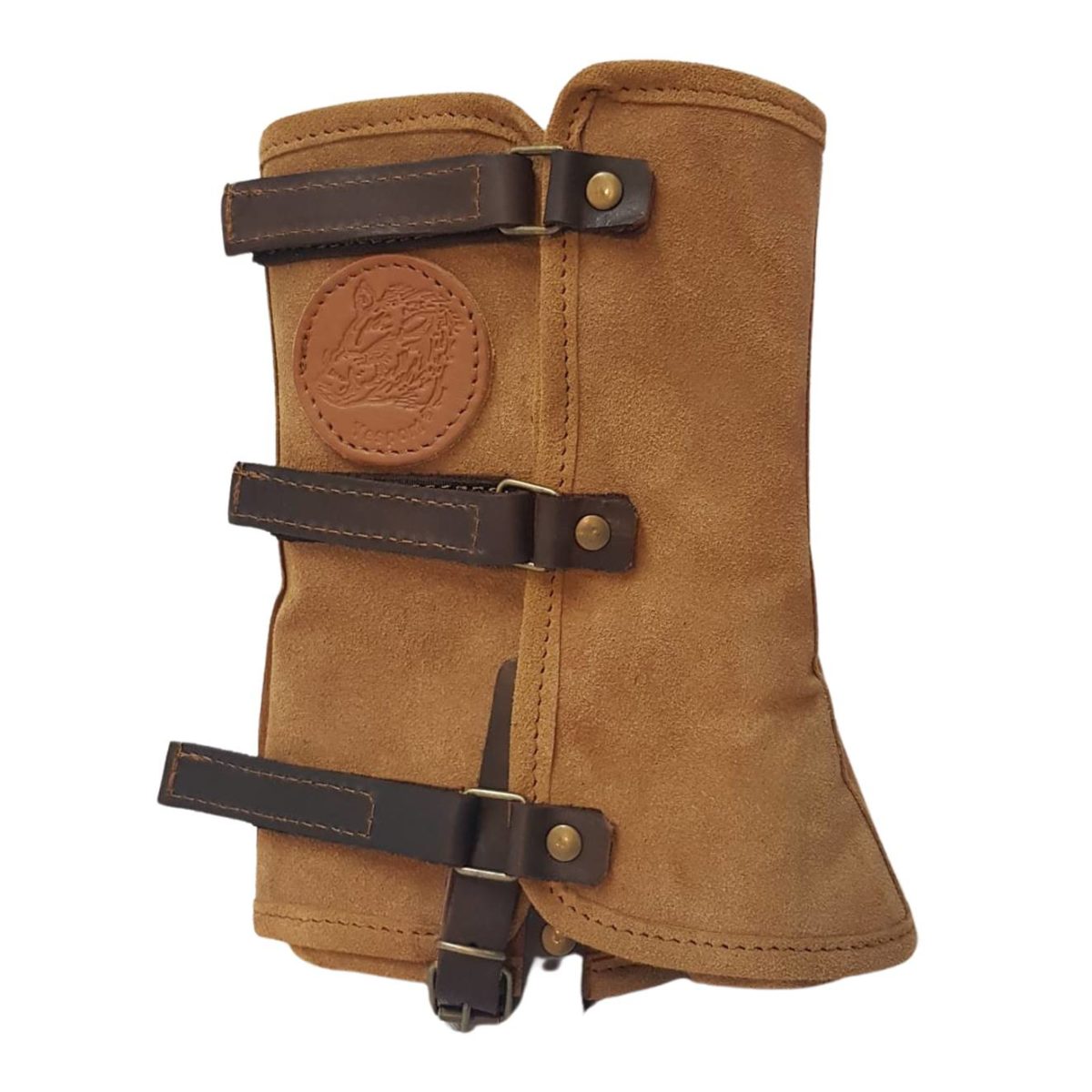 Polaina piel artesanal, con cuatro hebillas o velcro